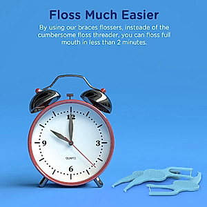 Frehut Dental Floss Picks for Braces, Orthodontic Flossers for Braces, Unflavored, 75 Count (Pack of 1)