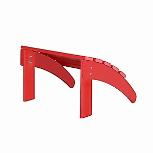 WO Home Furniture Adirondack Ottoman Outdoor Patio Footrest 13.5" Inch Folding Footstool for Outdoor Adirondack Chair (Red)