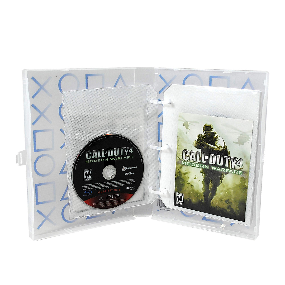 UniKeep PlayStation Themed Video Game Case - Stores 10 Discs and Graphic Booklets (Light Blue)