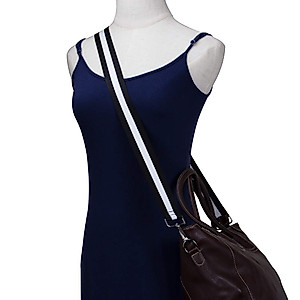 ZANQANO Purse Strap Replacement Crossbody Bag Women Wide Adjustable Jacquard Woven Handbag Straps (Black, Silver hardware)