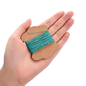 Wooqu Waxed Linen Thread Set, 10 Colors, 10 Yards Each, 3 ply, 0.55mm Thickness, Round, for Book Binding, Leather Sewing