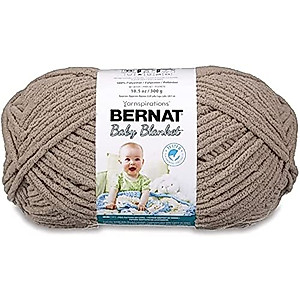 Bernat Baby Blanket BB Baby Sand Yarn - 1 Pack of 10.5oz/300g - Polyester - #6 Super Bulky - 220 Yards - Knitting/Crochet