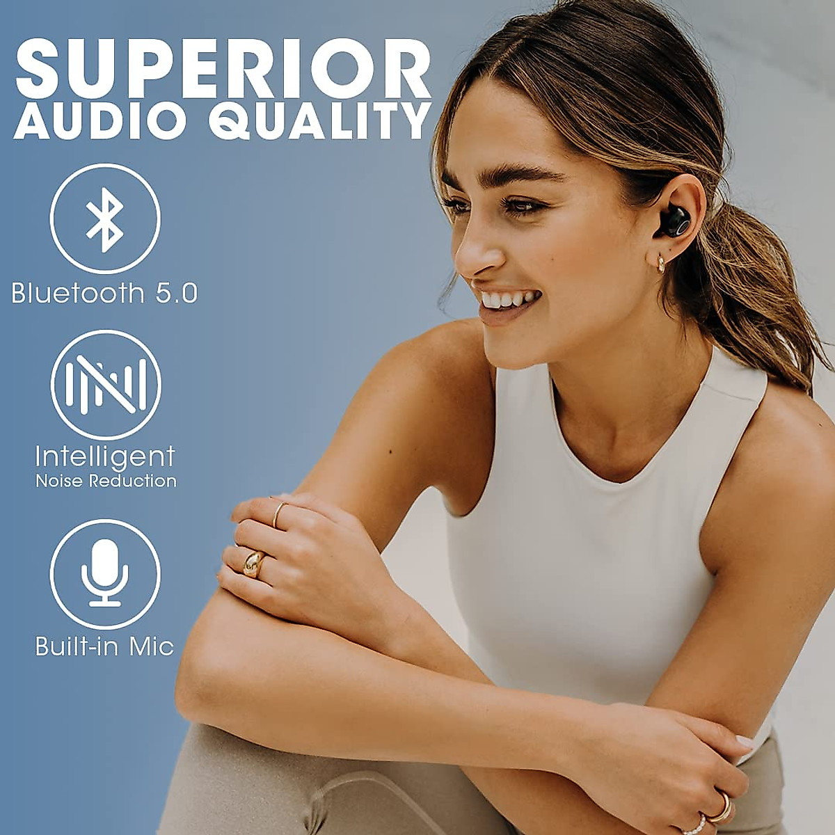 LUXEPODS Bluetooth Earbuds, Ear Buds Wireless Bluetooth 5.0, Earphones, Wireless Earpods Noise Cancelling, Bluetooth Earphones, Wireless Ear Buds, Bluetooth Earbuds Noise Cancelling, True Wireless