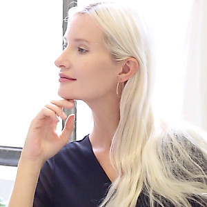 Humble Chic Thin Hoop Earrings for Women - Hypoallergenic Lightweight Wire Threader Loop Drop Dangles, Safe for Sensitive Ears, 18K Yellow - 1.5 inch