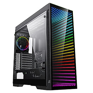 Gaming Case Full Tower, with Tempered Glass Side Panel & ARGB LED Mirror, Supports 7x120mm Fans, GAMEMAX Abyss-TR