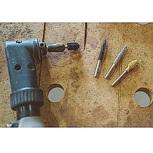 Kutzall Extreme Cylinder Burr, 1⁄8" Shaft, Very Coarse - Woodworking Attachment for Dremel, Foredom, DeWalt, Milwaukee. Abrasive Tungsten Carbide, 1⁄4" (6.3mm) Dia. X 1⁄2" (12.7mm) Length, CX-14-EC