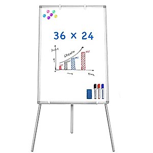Easel Whiteboard - Magnetic Portable Dry Erase Easel Board 36 x 24 Tripod Whiteboard Height Adjustable, 3' x 2' Flipchart Easel Stand White Board for Office or Teaching at Home & Classroom