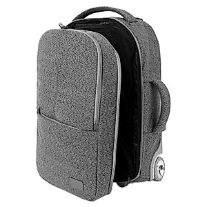 J World New York Rover Carry-On Backpack w/Wheels. Rolling Laptop, Grey, One Size