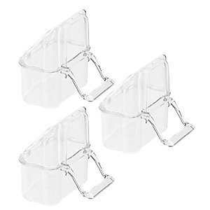 TEHAUX Parrot Automatic Feeder, 3pcs Acrylic Bird Food Bowl Anti-Splashing Bird Cage Feeder Hanging Clear No Messes Bird Feeder for Cage