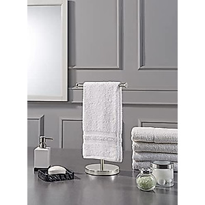 SunnyPoint Elite Heavy Weight Countertop Hand Towel Rack and Accessories Jewelry Stand; 16.5" Height (Satin Nickel, Stainless Steel Base)