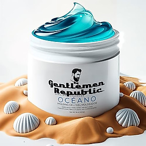 Gentlemen Republic Oceano Men's Hair Gel 16oz - Strong Touchable Hold and High Shine Styling Gel for Hair, 100% Alcohol-Free Professional Formula with Fresh Scent, Mens Hair Product Made in USA