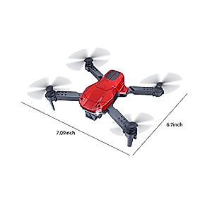 Mini Drone, Foldable Adult Drones with 1080p HD FPV Camera, 3.7V 800mAh RC Quadcopter with Altitude Hold, Headless Mode, One Button Start, Speed Adjustment (Red)