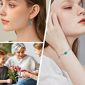 100Pcs Luminous Glass Beads Sky Blue 8mm Round Beads Glow Crystal Loose Beads with Rope for DIY Craft Bracelet Jewelry