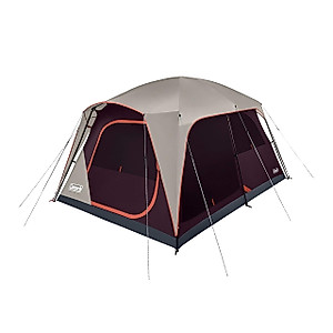 Coleman Skylodge Camping Tent, 8/10/12 Person Weatherproof Family Tent with Convertible Screen Room, Color-Coded Poles, Room Divider, Rainfly, and Storage Pockets, Fits Multiple Queen-Sized Airbeds