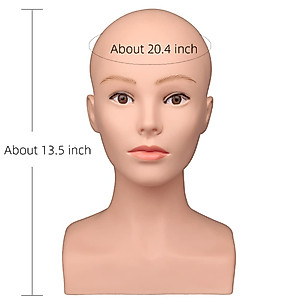 Wig Mannequin Head With Shoulders,Foam Manikin Head For Wigs Female,Wig Head Mannequin For Styling,Mannequin Head For Wigs Display Glasses, Hats