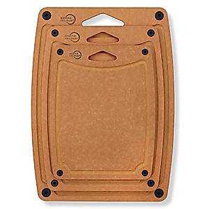 Mercer Culinary Composite Cutting Board-17.25" X 11.75",W/SIL Feet/Channel, Small, Tan