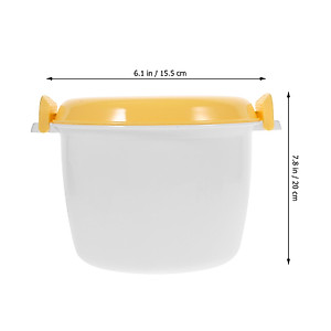UPKOCH Rice Container Mini Rice Cooker Microwave Rice Cooker Steamer Bowl Microwave Pasta Cooker Cookware for Vegetables Quinoa Oatmeal Ramen L Rice Container Mini Rice Cooker, Yellow