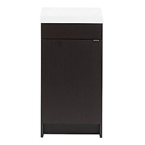 Spring Mill Cabinets Merton Bathroom Vanity with Sink, 17" W x 12.75" D x 34.63" H, Ebony Oak