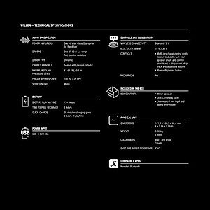 Marshall Willen Portable Bluetooth Speaker - Black & Brass