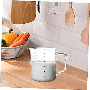 HOLIDYOYO 1pc Pull Cup Graduated Beaker Cup Vitroleros Para Mini Espresso Coffee Maker Water Cup Clear Coffee Cups with Lids Coffee Espresso Machine Tea Warmers for Teapot Glass