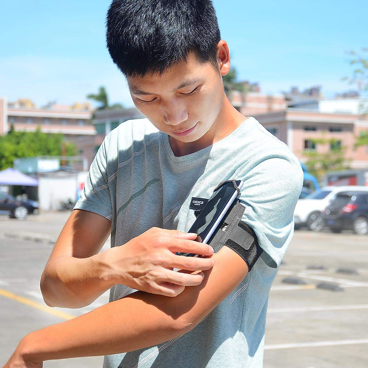 BoxWave Holster Compatible with Samsung Galaxy Z Fold 4 - ActiveStretch Sport Armband, Adjustable Armband for Workout and Running - Jet Black