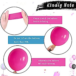 Paready Disco Music Party Balloons, 30 Pcs 12 Inch Hot Pink Black Blue and White Latex Balloons with Ribbons for 80s 90s Disco Music Party Hip Hop Theme Party Birthday DJ Short Video Party Decoration