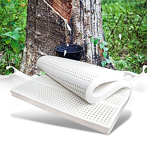 ARyako Latex Mattress Super Soft 100% Natural Simple Design Relaxing Bedroom Latex Mattress with Topper,Relieving Mattress Topper for Back Pain,4in,90x200cm(35x79in)