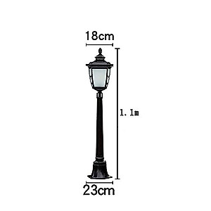 1.1/1.4M IP65 Waterproof Outdoor Post Light European Vintage Garden Street Landscape Lighting Lantern Aluminum Metal Glass High Pole Pillar Lamp E27 Villa Lawn Floor Lamps