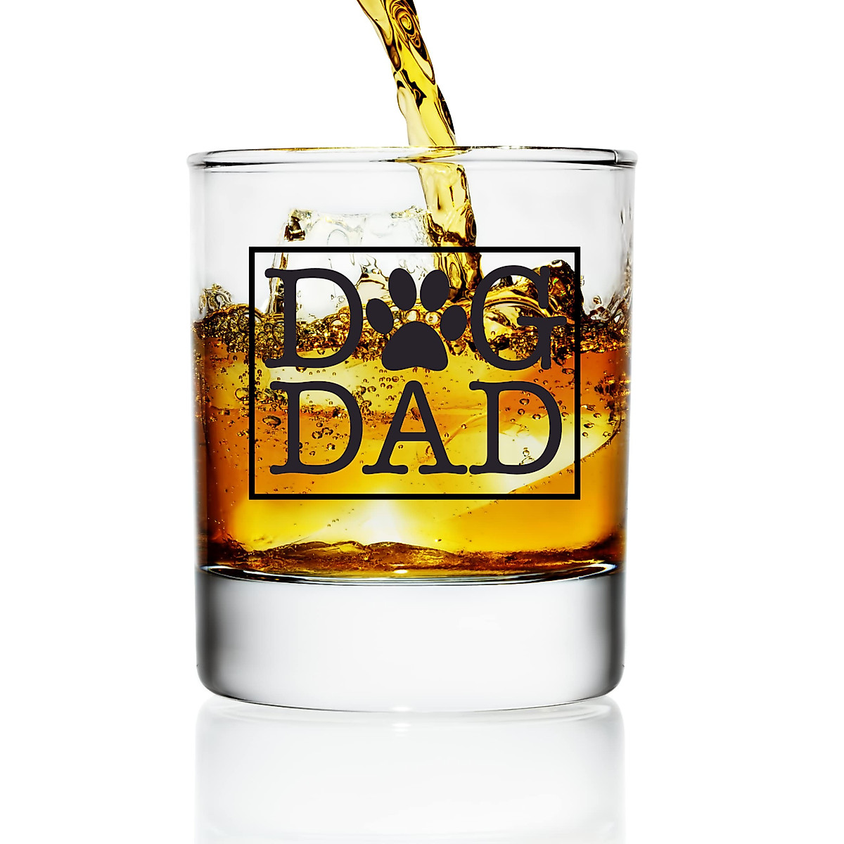Dog Dad Whiskey Glass for Men With Pets - Unique Gifts for Dog Lovers - Fathers Day, Birthday, Christmas, Valentines day - Boyfriend, Husband, Son, Dog Owner