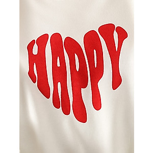 SHENHE Girl's Crewneck Graphic Slogan Letter Print Long Sleeve Pullover Sweatshirt Tops Graphic White 11-12Y