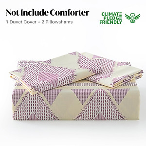 CozyQQ Boho Duvet Cover King - 100% Cotton 400TC Soft King Summer Duvet Cover Set with Zipper Closure 8 Ties, 3-Piece Geometric Bohemian Aztec King Duvet Cover (104x90, No Comforter)