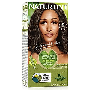 Naturtint Permanent Hair Color 4N Natural Chestnut (Pack of 1), Ammonia Free, Vegan, Cruelty Free, up to 100% Gray Coverage, Long Lasting Results
