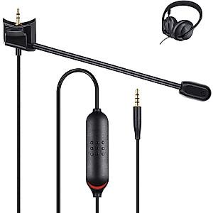 XBERSTAR Microphone Cable Compatible with Bose QuietComfort 45(QC45) Headphones with Volume Control & Mute Switch for PC, Laptop, PS4 PS5 Xbox One Controller (Black)
