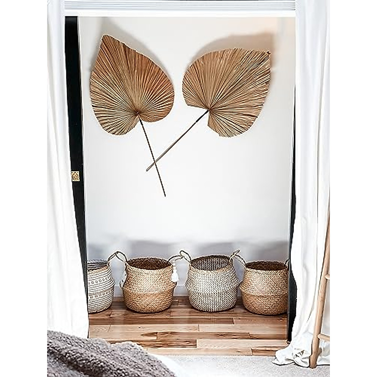 Premium Set of 4 X-Large Seagrass Baskets-Stylish and Sustainable Storage Solution for Home Decor-Handwoven, Durable & Eco-friendly-Ideal for Organizing Toys, Blankets, and more.