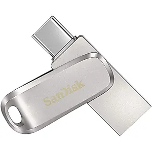 SanDisk Ultra Dual Drive Luxe 256GB USB Type-C Flash Drive for Microsoft Surface Pro 8, Surface Pro X, Surface Laptop Studio Tablets (SDDDC4-256G-G46) Bundle with (1) Everything But Stromboli Lanyard