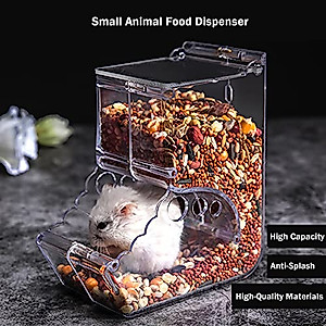 Hamsters Feeder Small Animals Automatic Dispenser Gravity Auto Dispensers Pet Pellets Food Storage Bowl - Dwarf Hamster Gerbils Mice Hedgehog Guinea Pig and Other Small Animal Ideal Feeding Station