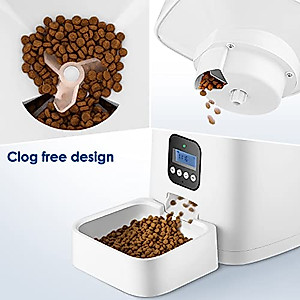 5L Automatic Cat Feeders, Farexon Auto Pet Feeder Dry Food Dispenser, Timed Cat Feeder with Dual Power Supply, Portion Control 1-4 Meals Daily, 10s Voice Recorder for Small & Medium Cats Dogs