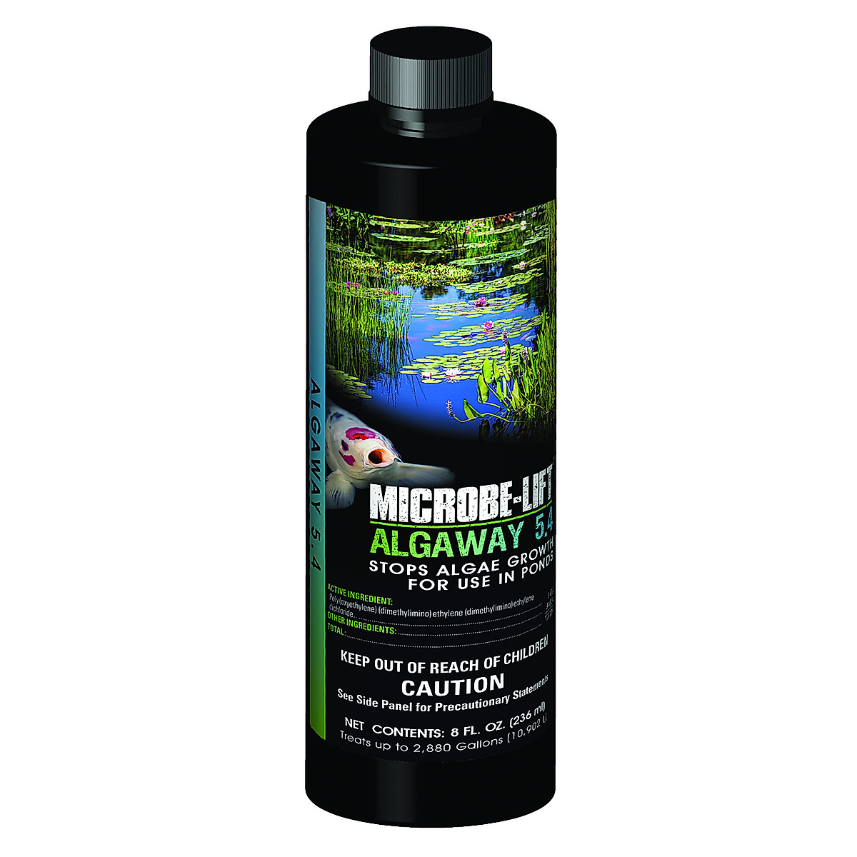 MICROBE-LIFT ALGA08 Algaway 5.4 Algae Control Treatment for Ponds and Water Gardens, Safe for Koi Fish, Goldfish, Plants, and Decorations, 8 Ounces