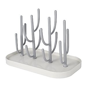 Baby Essentials,Bottle Drying Rack,Baby Bottle Drying Rack,Drying Rack for Kitchen Counter,Detachable Bottle Dryer Holder with Base.for Nipples,Cups,Pump Parts and Accessories(Gray)