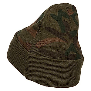 e4Hats.com US Army Veteran Military Embroidered Camo Knit Long Beanie - Green OSFM