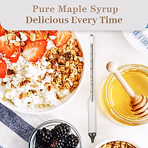 Maple Syrup Hydrometer, Baume and Brix Scale, Maple Syrup Density Kit Syrup Hydrometer for Measure Sugar and Moisture Content (Density) of Boiled Sap