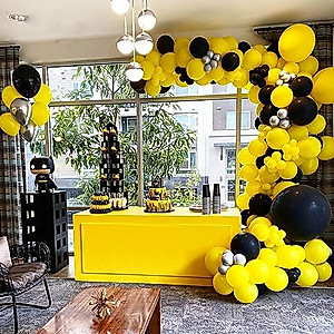 RUBFAC 116pcs Yellow Balloons Different Sizes Pack of 36 18 12 10 5 Inch for Garland Arch Extra Large Balloons for Birthday Graduation Wedding Party Decoration