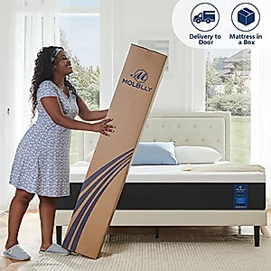 Molblly King Size Mattress, 14 Inch Premium Cooling-Gel Memory Foam Mattress Bed in a Box, Cool King Bed Supportive & Pressure Relief with Breathable Soft Fabric Cover,Medium Firm