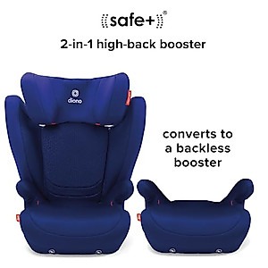 Diono Monterey 4DXT Latch, 2-in-1 High Back Booster Car Seat with Expandable Height, Width, Advanced Side Impact Protection, 8 Years 1 Booster, Blue