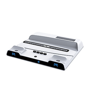 Surge Multi-Function Charging Stand for Playstation 5 PS5 Digital and Disc Version with Cooling Fans, 2 Charge Docks for DualSense Controllers, 4X USB-C adapters, 2X USB-A Ports