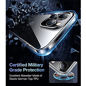 TORRAS Crystal Clear Designed for iPhone 14 Pro Case, [Anti-Yellowing][Ultra-Thin] Military Grade Drop Protection, Slim iPhone 14 Pro Case Clear, Scratch-Resistant Transparent TPU Phone Cover, Clear