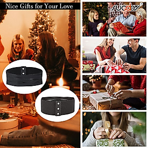 SUOSDEY Women Faux Leather Braided Waist Belt for Dress Elastic Stretch Belt for Ladies Wide Waist Belt for Women