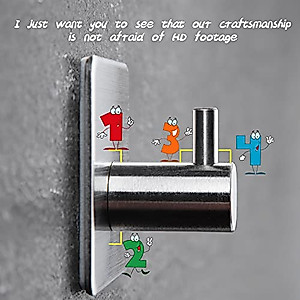 Adhesive Towel Hooks - Self Adhesive Robe Hooks Home Coat Hook SUS 304 Stainless Steel Bathroom Hooks Stick on Wall With Glue