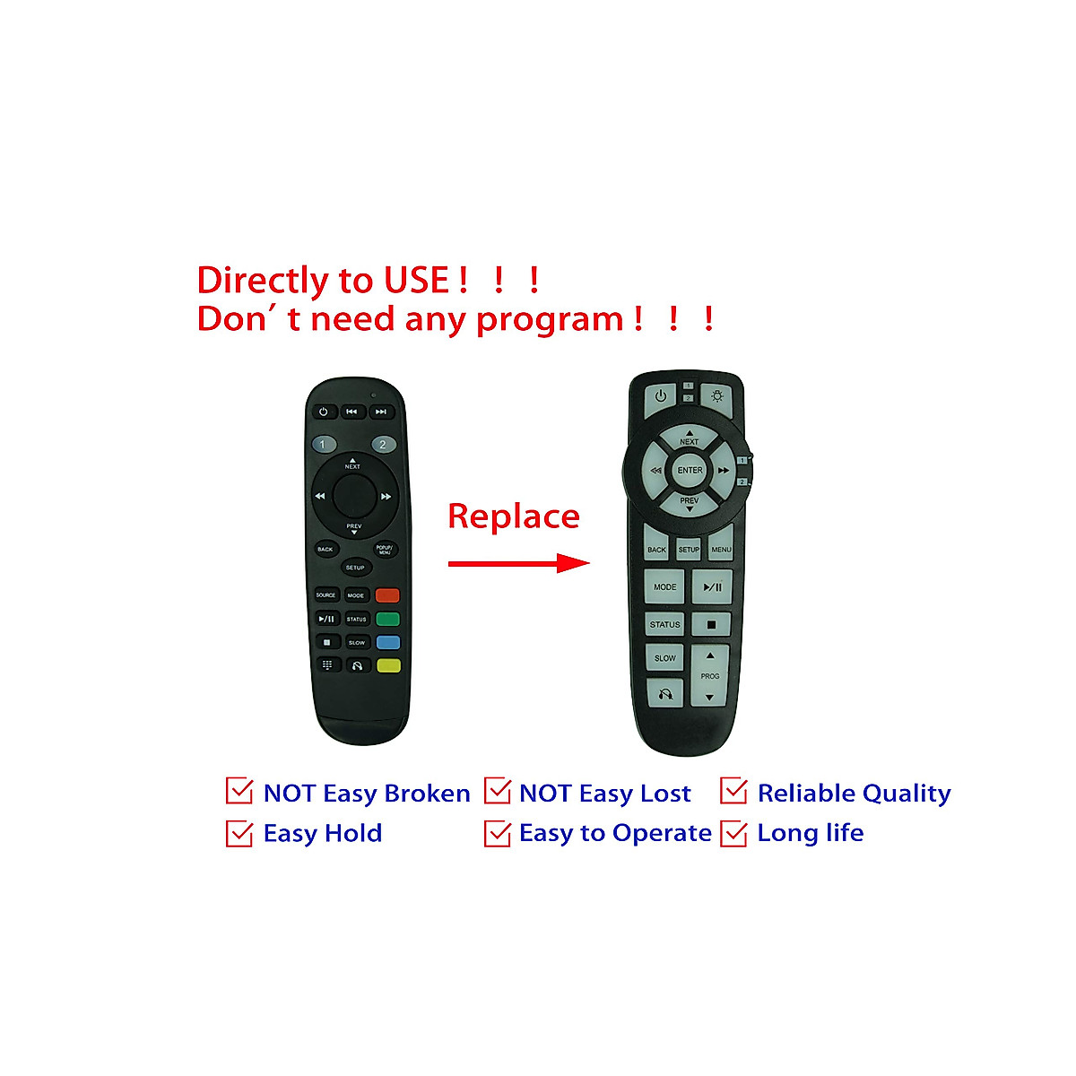 HCDZ Replacement Remote Control for Chrysler Town and Country 2012 2011 2010 2009 2008 2007 UCONNECT DVD Entertainment Headphones Audio KIT System