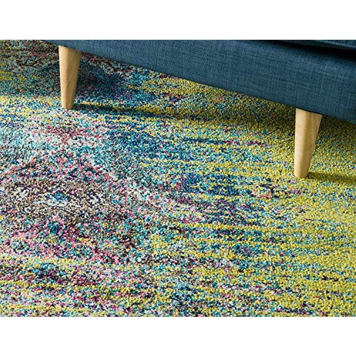 Unique Loom Vita Collection Saturated Over-Dyed Traditional Gradient Area Rug, 2 ft 2 in x 3 ft, Olive/Yellow